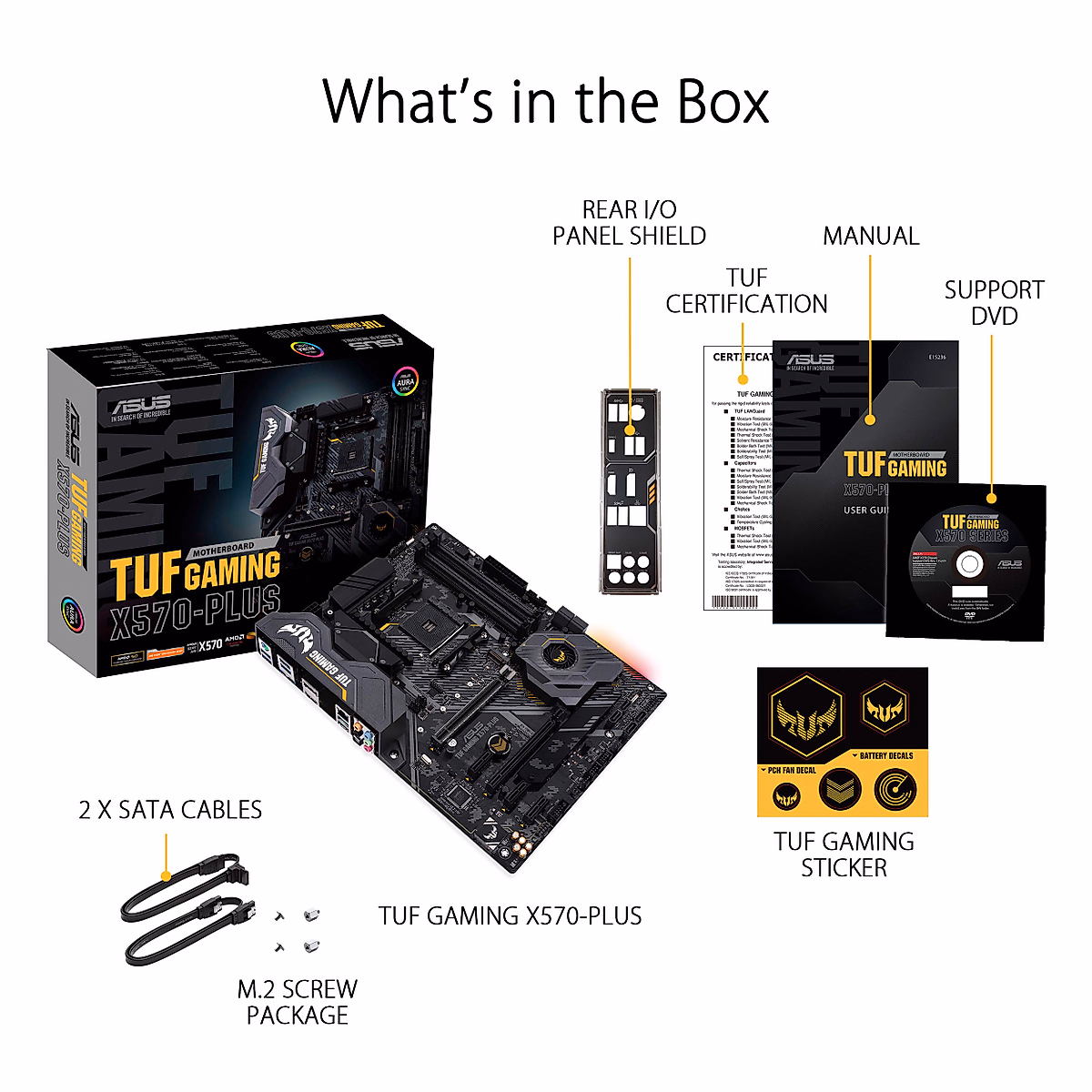 ASUS AM4 TUF Gaming X570-Plus AM4 Zen 3 Ryzen 5000 & 3rd Gen Ryzen ATX Motherboard with PCIe 4.0, Dual M.2, 12+2 with Dr. MOS Power Stage, HDMI