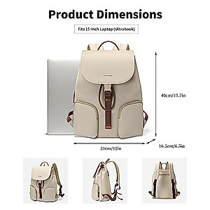 GOLF SUPAGS Laptop Backpack for Women College Computer Bag Work Travel Backpack Purse Fits 15 Inch Notebook (Apricot)