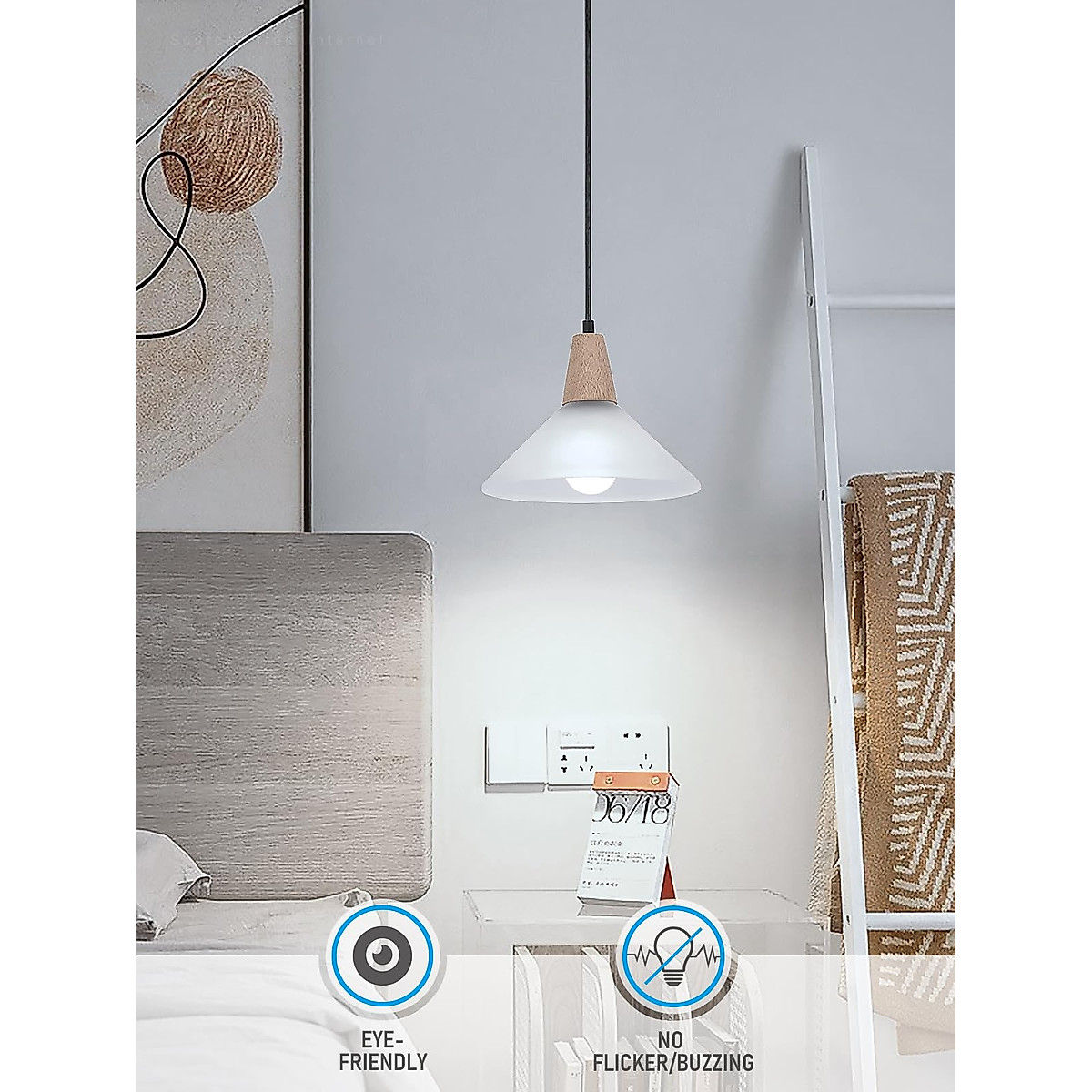 TORCHSTAR A19 LED Light Bulbs 60W Equivalent, UL Listed, 5000K Daylight, Dimmable, 9W, 800lm, Flicker Free, E26 Standard Base LED Bulb for Ceiling Fan, Lamp, 15,000hrs, Pack of 6