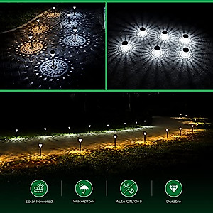 URAGO Super Bright Solar Lights Outdoor Waterproof 10 Pack, Dusk to Dawn Up to 12 Hrs Solar Powered Outdoor Pathway Garden Lights Auto On/Off, LED Landscape Lighting Decorative for Walkway Patio Yard