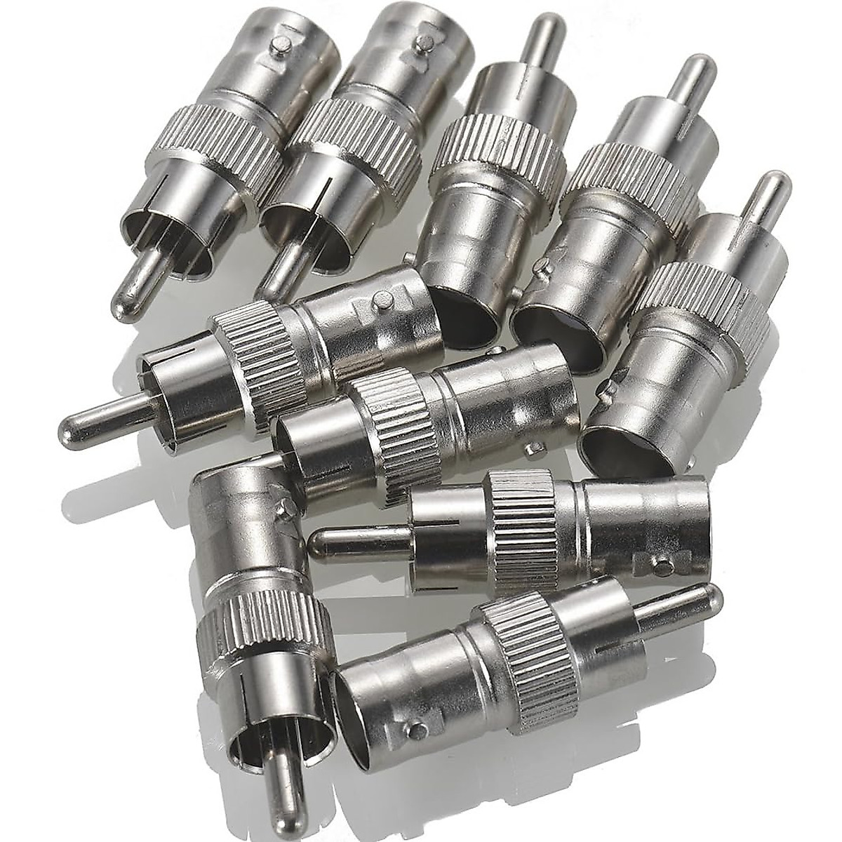 Warmstor 10 Pack BNC Female Jack to RCA Male Plug Adapter Converter Straight Connector for CCTV Security Camera