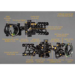 Trophy Ridge Alpha React 1 Pin Sight .019, Black