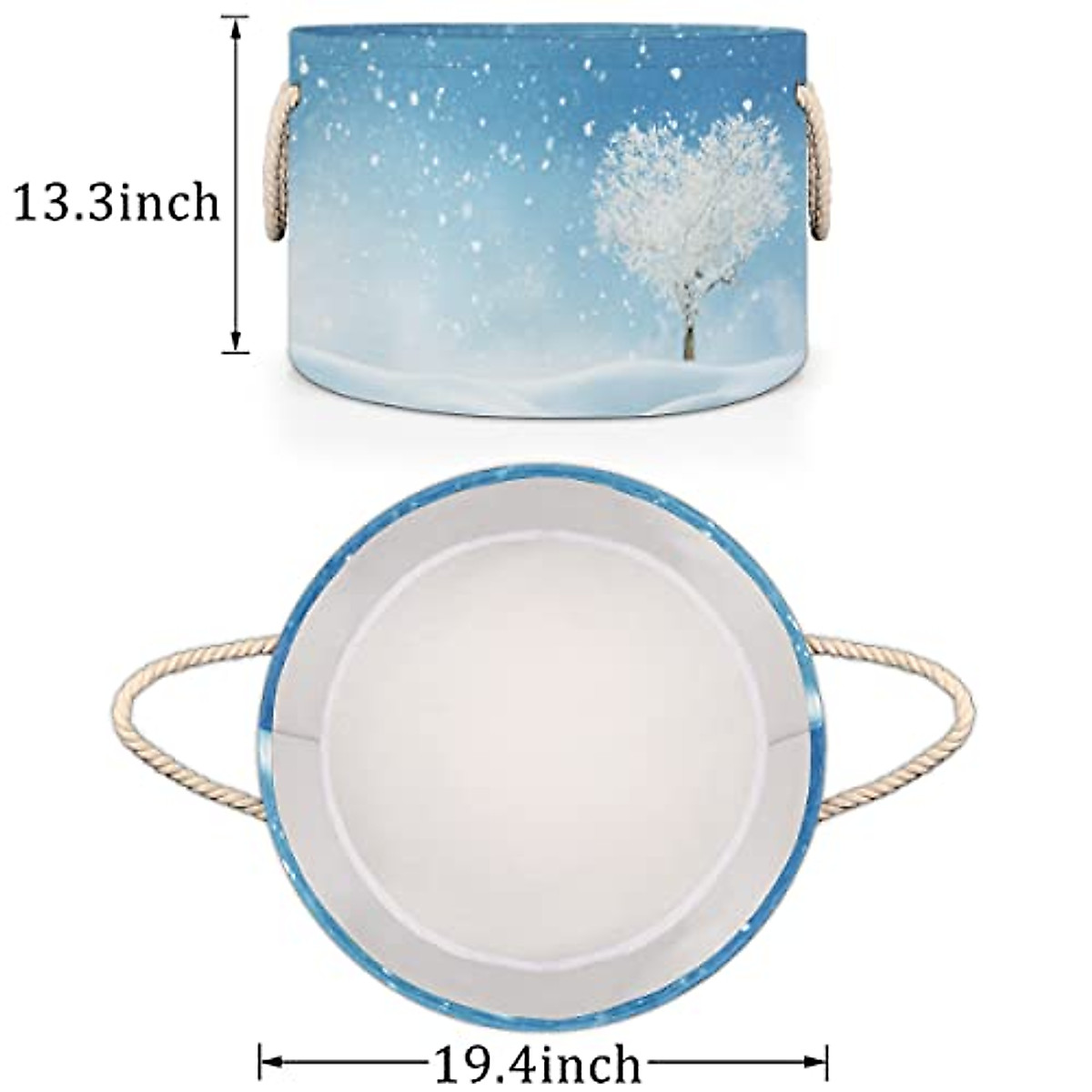 Valentine's Day Heart Pattern (4) Large Round Baskets for Storage Laundry Baskets with Handles Blanket Storage Basket for Bathroom Shelves Bins for Organizing Nursery Hamper Girl Boy