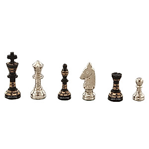 Luxury & Decorative Premium Chess Board Game Set | 10 x 10 Inches | Black & Silver | Collectible & Handmade Chess Set for Professionals & Adult for Tournament/for Gifting by INDUS LIVING