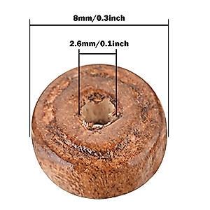 Souarts 1000pcs 8mm Wooden Flat Spacer Beads for Jewelry Making, Wooden Beads for Bracelets Making, Wood Beads for Jewelry Making