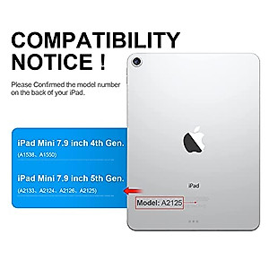 GreenLaw Keyboard case for iPad Mini 5/ Mini 4-360° Rotatable 180 Flip- 7 Colors Backlit - Wireless Smart Folio Auto Sleep/Wake Hard Cover fit for iPad Mini 5 2019(5th Gen)/ iPad Mini 4 2015, Black