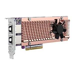 QNAP QM2-2P410G2T 2 x PCIe Gen4 NVMe SSD & 2 x 10GbE (10G/5G/2.5G/1G/100M) Port Expansion Card to Enhance Performance