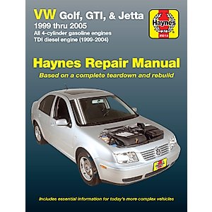 VW Golf, GTI, & Jetta, '99 Thru '05, Automotive Repair Manual (all 4-cylinder gas engines; TDI diesel engine, 1999-2004)