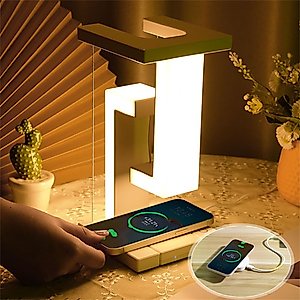 2024 New LED Desk lamp with Wireless Charger, Suspension Style Sensor Cabinet Lamp, Anti-Gravity Small Night Lamp, Wireless USB Charging Bedroom Sleep Light Reading Light Table Lamp1
