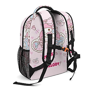 Ladycute M-y Mel-ody backpack book bag withe side pokect large suitable for men women ​hiking camping picnic