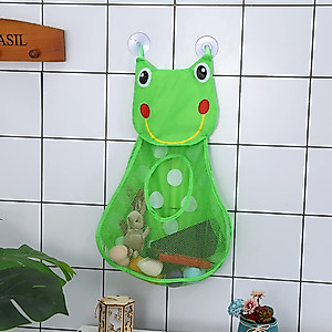 Baby Bath Storage Bag, Cute Animals Mesh Bath Toy Storage Organizer with 2 Suction Cups, Bathtub Toy Organizer Mesh Bath Net Storage Baby Tub Holder for Kids Toddlers