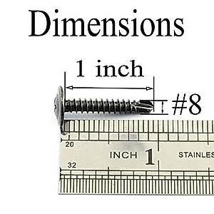 Pro Bamboo Kitchen 50pcs #8 x 1" Carbon Steel Cross Large Self-Tapping Truss Head Screws Black