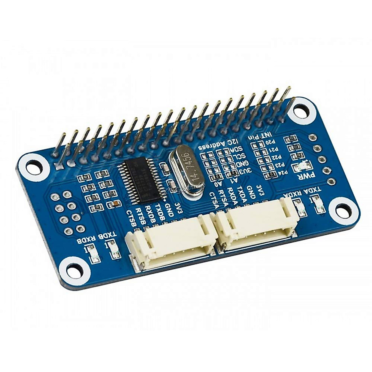 Serial Expansion HAT I2C Interface 2-ch Extra UART Plus 8 programmable GPIOs for Raspberry Pi Zero W WH 2B/3B/3B+/4B @XYGStudy