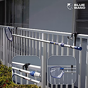 Blue Mano Adjustable Aluminum Pool Pole Hanger/Hook, for Pool Poles, use to Hang Pool Accessories on Pool Fence/Wall, is Rust Resistant