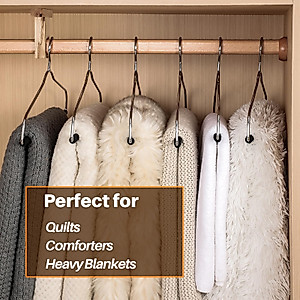 FREZON Extra-Wide Drapery Hangers Blanket Hangers Heavy Duty Space Saving with Nonslip Tube- Great for Quilts, Sleeping Bags, Comforters, Table Cloths(8 Pack)