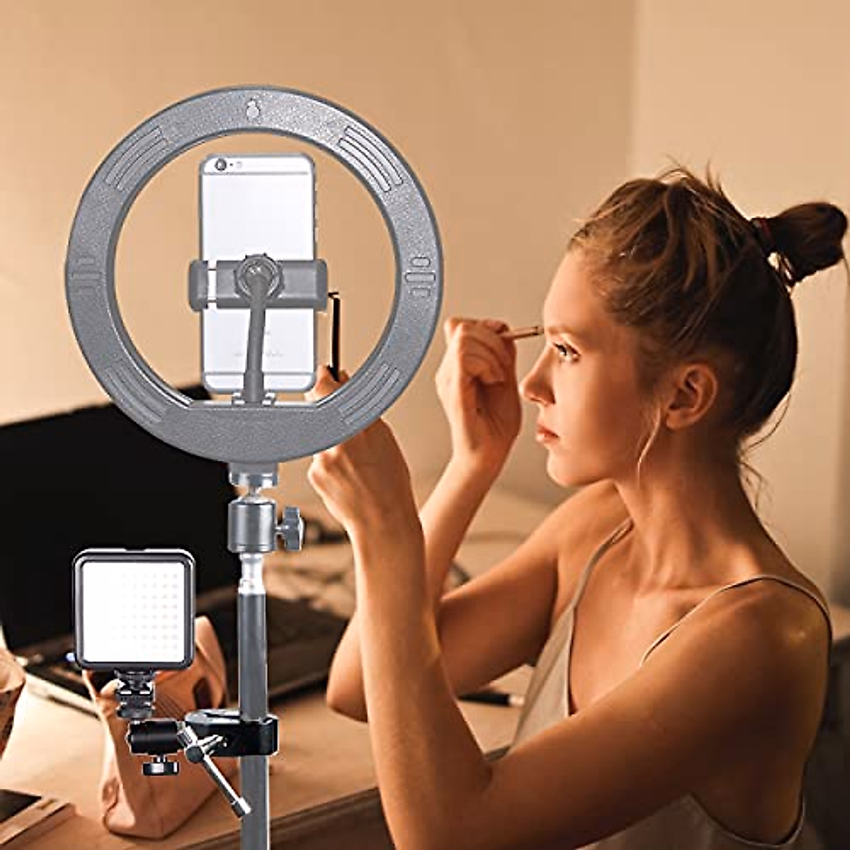 QYXINC 2Pack Super Clamp with 1/4 and 3/8 Thread Camera Clamp Mount，Crab Clamp Rod Clamp Clip for Cameras, Rods, Lights, Hooks, Shelves, Cross Bars, etc