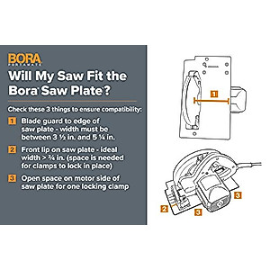 BORA 4-piece WTX Deluxe Set, Straight Cut Guide for Circular Saws, Includes 24-Inch & 50-Inch WTX Clamp Edges, 50-Inch Extension, Saw Plate, 545410