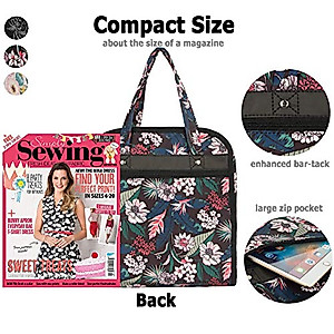 PACMAXI Sewing Machine Accessories Storage and Pad Set, Water-Resistant Floral Sewing Accessories Organizer