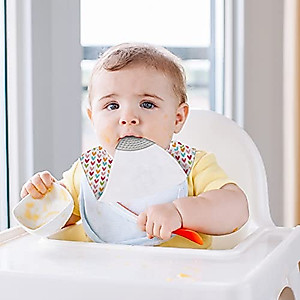 Baby Bibs Bandana Drool Bibs with Teether 4 Pack for Infant, Boys, Girls, Unisex 100% Cotton Drooling Bibs Soft and Absorbent (Colored owl)