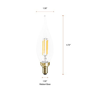 LEDVANCE Sylvania Reduced Eye Strain B10 LED Light Bulb, 40W = 4W, 13 Year, Candelabra Base, Dimmable, Clear, 5000K, Daylight - 12 Pack (41230)