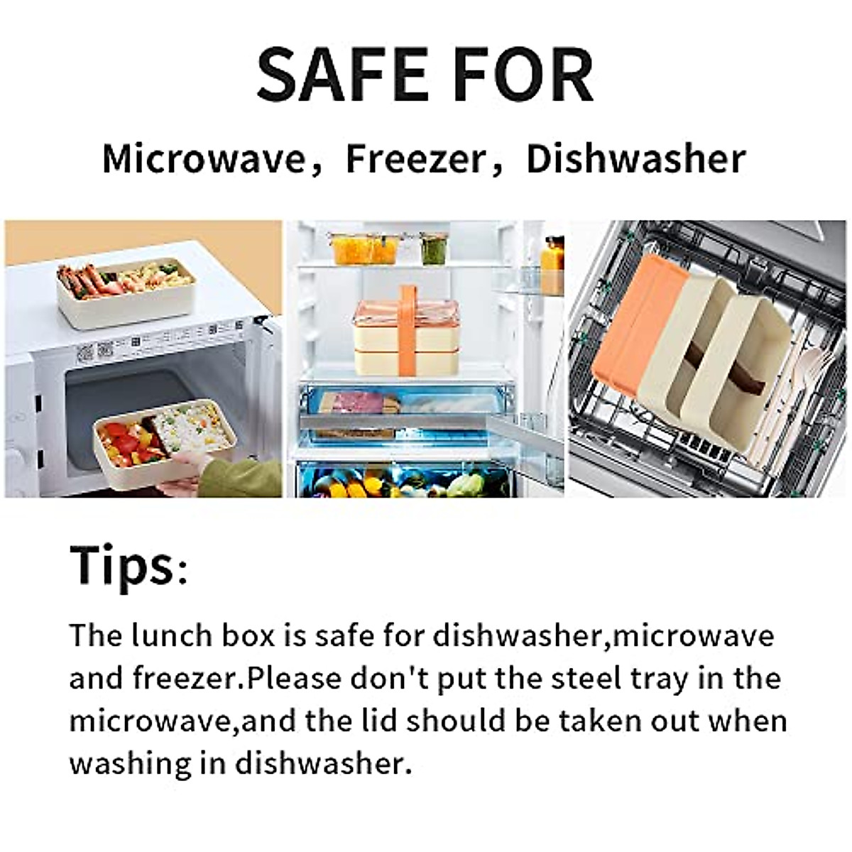 ArderLive Stackable Lunch Bento Box with Bag and Utensils, Microwave Safe, BPA-Free Eco-Friendly Lunch Containers for Adults Japanese, Orange Denim Bag with Bonus Dip Container