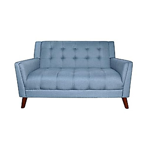 Christopher Knight Home Evelyn Mid Century Modern Fabric Arm Chair and Loveseat Set, Blue