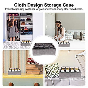 Amosfun Underwear Storage Box Bra Socks 16 Compartment Drawer Tray Closet Underwear Divider Organizer Folding Dresser Box for Storing Socks Bra Handkerchiefs Ties Belts