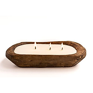 Red Barn Candle Company | Dough Bowl Candles | All-Natural Soy Wax & Scented Candle | Essential Oil Infused | Odor Eliminating + Relaxing | Farmhouse Décor (Vanilla Latte, 3-Wick)