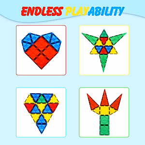 Gemmicc Magnetic Tiles, Magnet Toys Building Blocks for Kids, STEM Approved Educational Toys, Starter Set Magnet Puzzles Stacking Blocks,Sensory Montessori Toys for Boys Girls