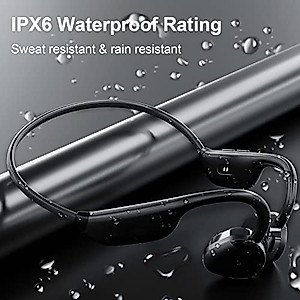 RR SPORTS Open Ear Air Conduction Headphones, Bluetooth 5.3 Wireless Earphones with Noise Cancelling Mic, IPX6 Waterproof Sport Headset for Running, Cycling, Hiking, Driving (Black)