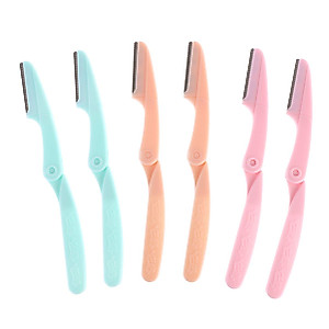 Frcolor 6pcs Eyebrow Razor Shaper Cheek Facial Hair Removers Trimmer for Women Ladies
