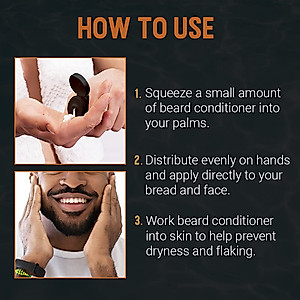 Woody's 2-in-1 Beard Conditioner, Softens and Conditions Dry, Coarse and Flakey Facial Hair, with Vitamin E, Panthenol, and Matrixyl to Soothe Facial Scruff and Skin, 4 fl oz