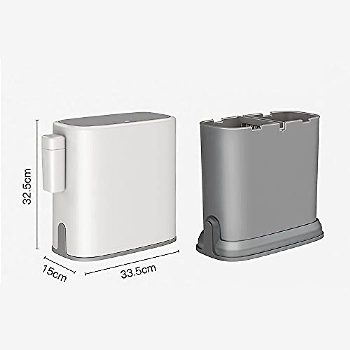 UNNIQ Trash can, Plastic Trash Can with Lid, Rectangular Garbage Container Bin for Bathroom,Bedroom,Kitchen and Office