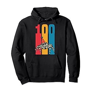 100th Birthday Party Supply Retro Vintage Pet Jumping Spider Pullover Hoodie