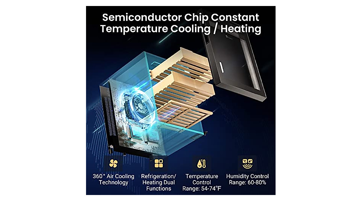 KingChii 33L Electric Cigar Humidors Temperature Control System ...