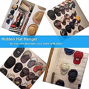 LUOLAO Hat Rack for Wall, Hat Storage Organizer for Baseball Caps, Keep Hat Shape, Traceless Installation Hat Hanger, 10 Pack