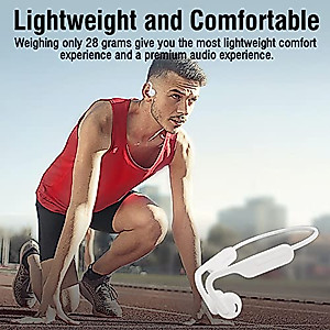 Pinetree Bone Conduction Headphones with MIC, IPX5 Waterproof Bluetooth Sport Headphones, Open Ear Headphones up to 10 Hours of Music and Calls, Wireless Headset for Running, Workout etc.