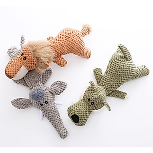 Their World Tough Interactive Chew Toys for Dogs, Plush, Water Resistant, Animal Squeak Toys, Interactive, Cute Animal Design, Durable and Fun (Coyote)