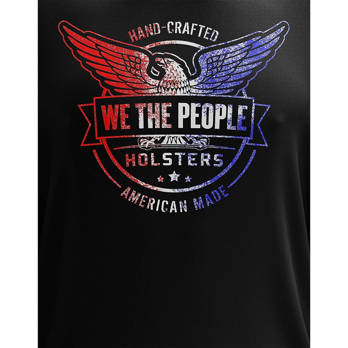 We The People Holsters - WTP Holsters Distressed Flag Logo - American Eagle Shirt - Long Sleeve T Shirt - American Eagle Shirt for Men - American Flag Patriotic Shirt - Black - XL