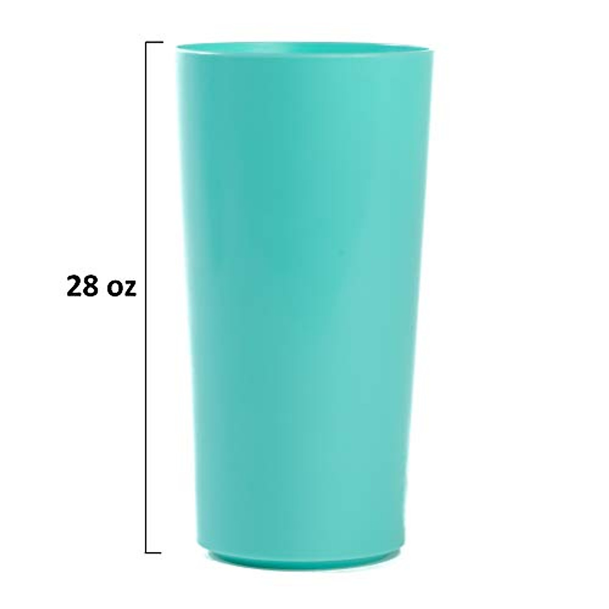 Klickpick Home 28 Ounce - 12 Piece Premium Quality Plastic Beverage Tumblers Reusable Cups Dishwasher Safe BPAFree In 4 Coastal Colours