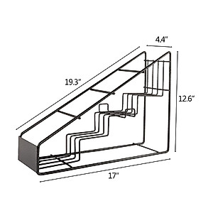 Bsenogou Coffee Syrup Rack for Coffee Bar Accessories, Coffee Bar Organizer Holds 4 Bottles, Kitchen Coffee Bar Wine Sugar Dressing Display Stand Rack