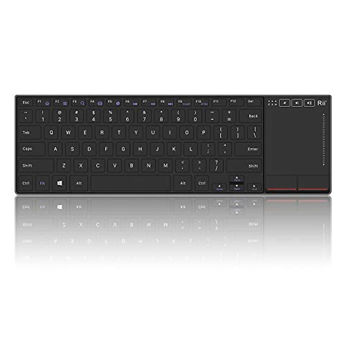 Rii K22 Ultra Slim 2.4 Gigahertz Mini Wireless Multimedia Keyboard with Touchpad for PC and Laptop
