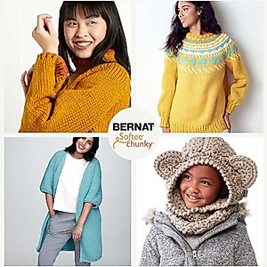 Bernat Softee Chunky Gray Blue Yarn - 1 Pack of 400g/14oz - Acrylic - 6 Super Bulky - Knitting/Crochet