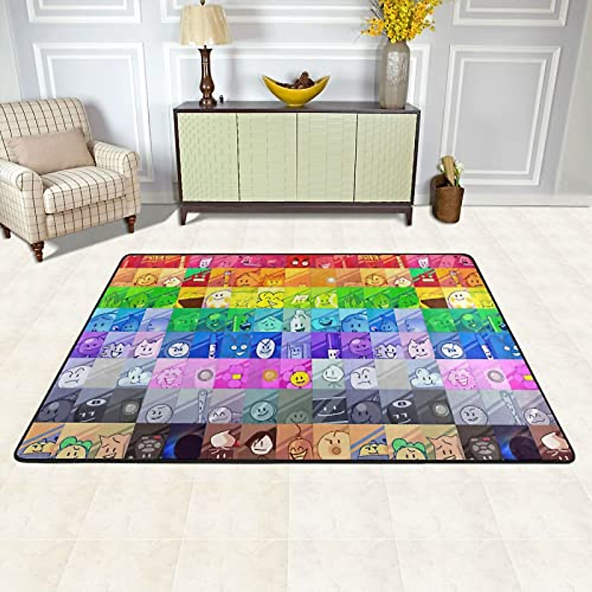 Bfdi Battle for Dream Anime Rug Soft Flannel Carpet 3D Non-Slip Area Rug Art Floor Mat Doormats Decorative Rugs for Bedroom Living Room 72"X48"