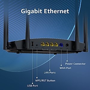 Speedefy High Speed Pro WiFi Router - Dual Band AC2100 Wireless Router for Streaming & Gaming, Up to 35 Devices, 2000 sq.ft Coverage, 4X4 MU-MIMO, USB Port, Parental Control (Model: K8)