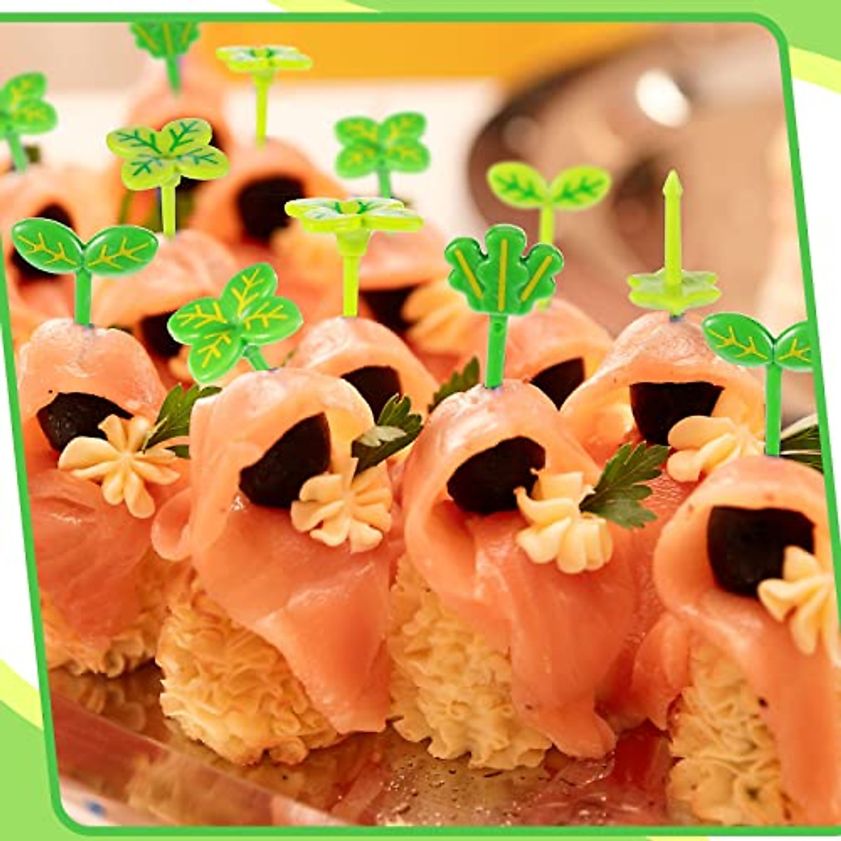 48 Pieces Food Picks for Kids Cute Mini Leaf Food Picks for Bento Box Reusable Fun Toddler Food Picks Reusable Lunch Picks Mini Cartoon Food Picks for Sandwich, Fruit, Bento Decor, Party Supplies