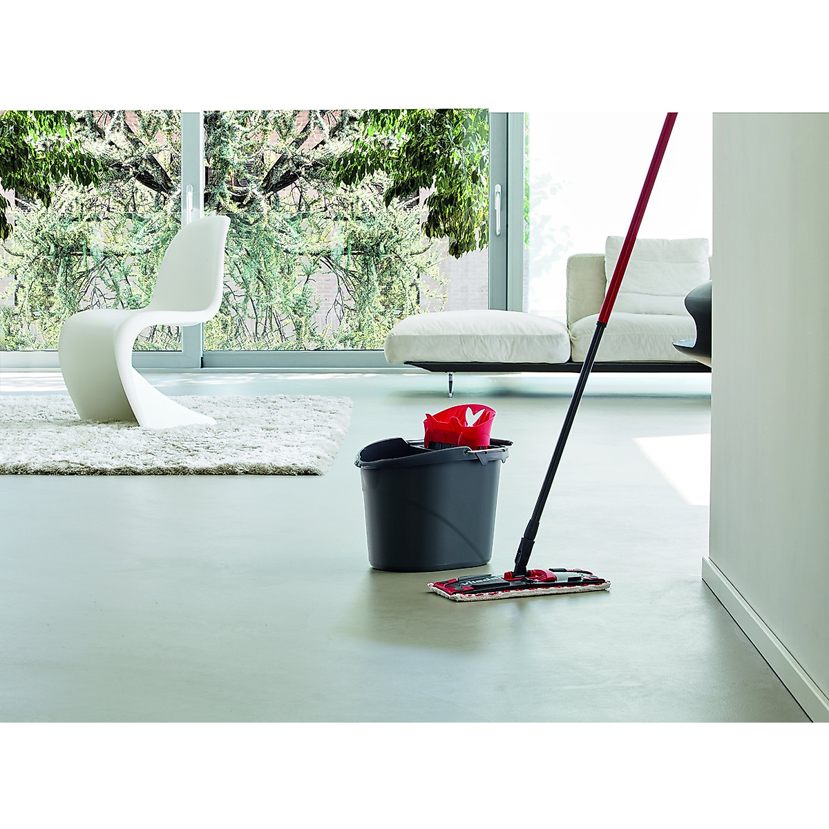 Vileda Ultramax Power 155743 2-in-1 Metal/Black Red Micro-Fibre Flat Mop Cleaning System (14 x 35 x 150cm)