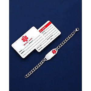 JF.JEWELRY Customized Medical Alert Bracelets for Women | Women's Stainless Steel Medical ID Bracelet | Allergy Medical Alert Bracelet | Free Engraving