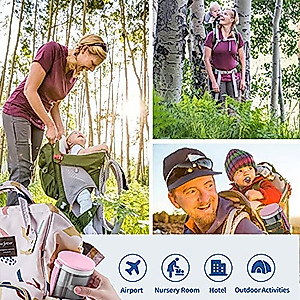 TechoEcho Baby Essential Travel Bottle Cleaner Kit with Silicone Bottle Brush,Built-in Snap-on Drying Rack,Silicone Nipple-Shaped Brush,2 Straw Brushes,Bottle Soap Dispenser,Bottle Warmer Bowl.(Pink)