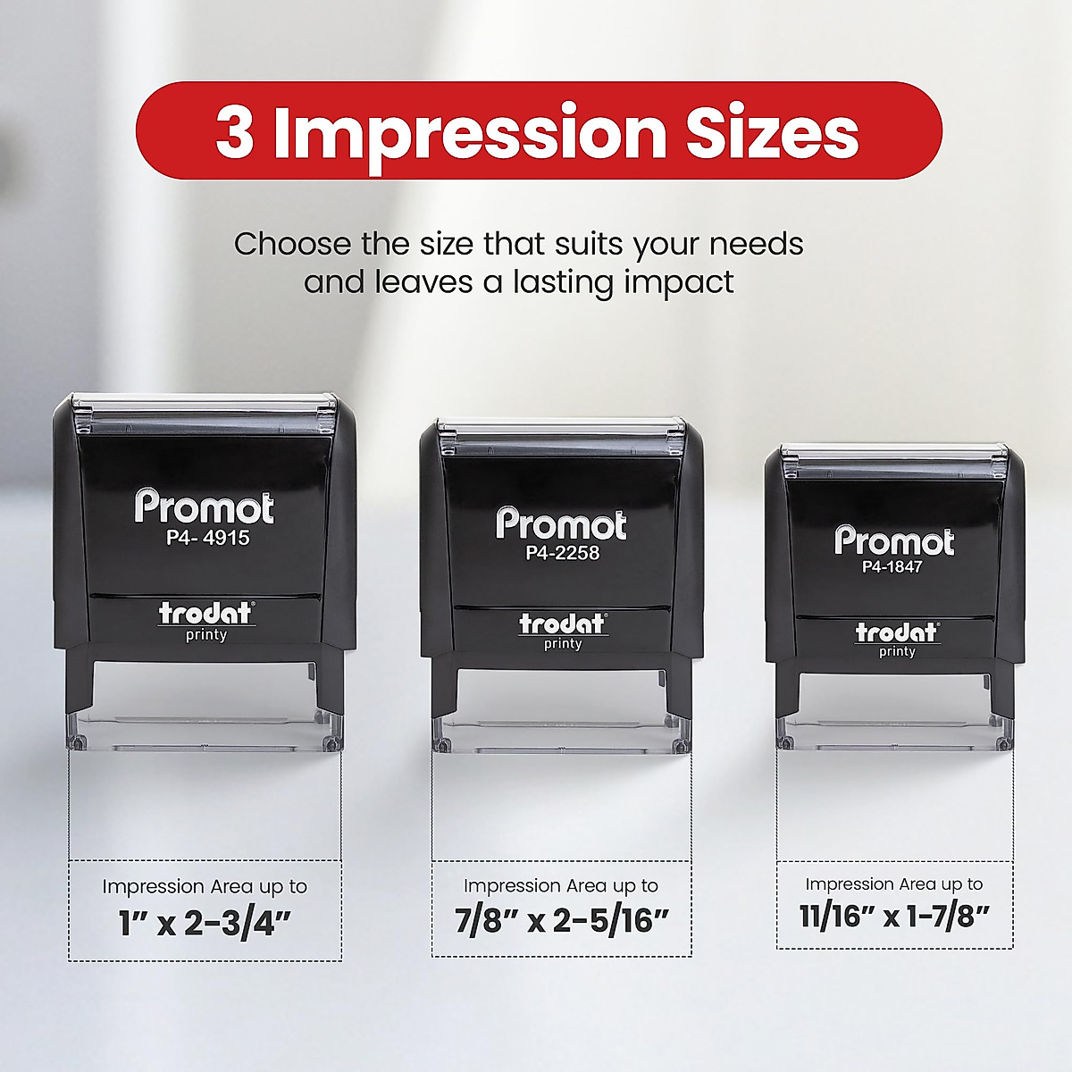 Promot Self Inking Personalized Stamp - Up to 4 Lines of Personalized Text, Custom Address Stamp, Office Stamps, Customized Stamp, Custom Stamps Self Inking with Easy to Change Ink Cartridge (Small)